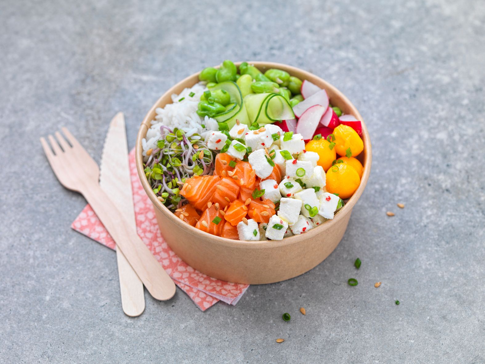Poke Bowl Sucré-Salé à la Mangue et au Chèvre | Recette Eurial FSI