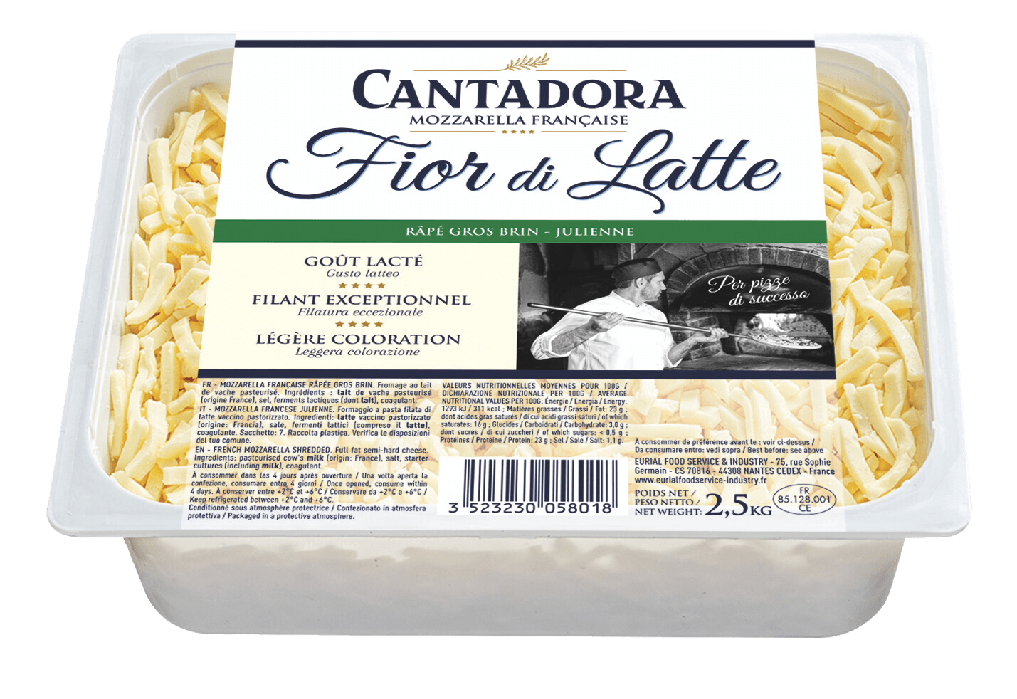 Mozzarella Fior di Latte 45% MG/ES CANTADORA
